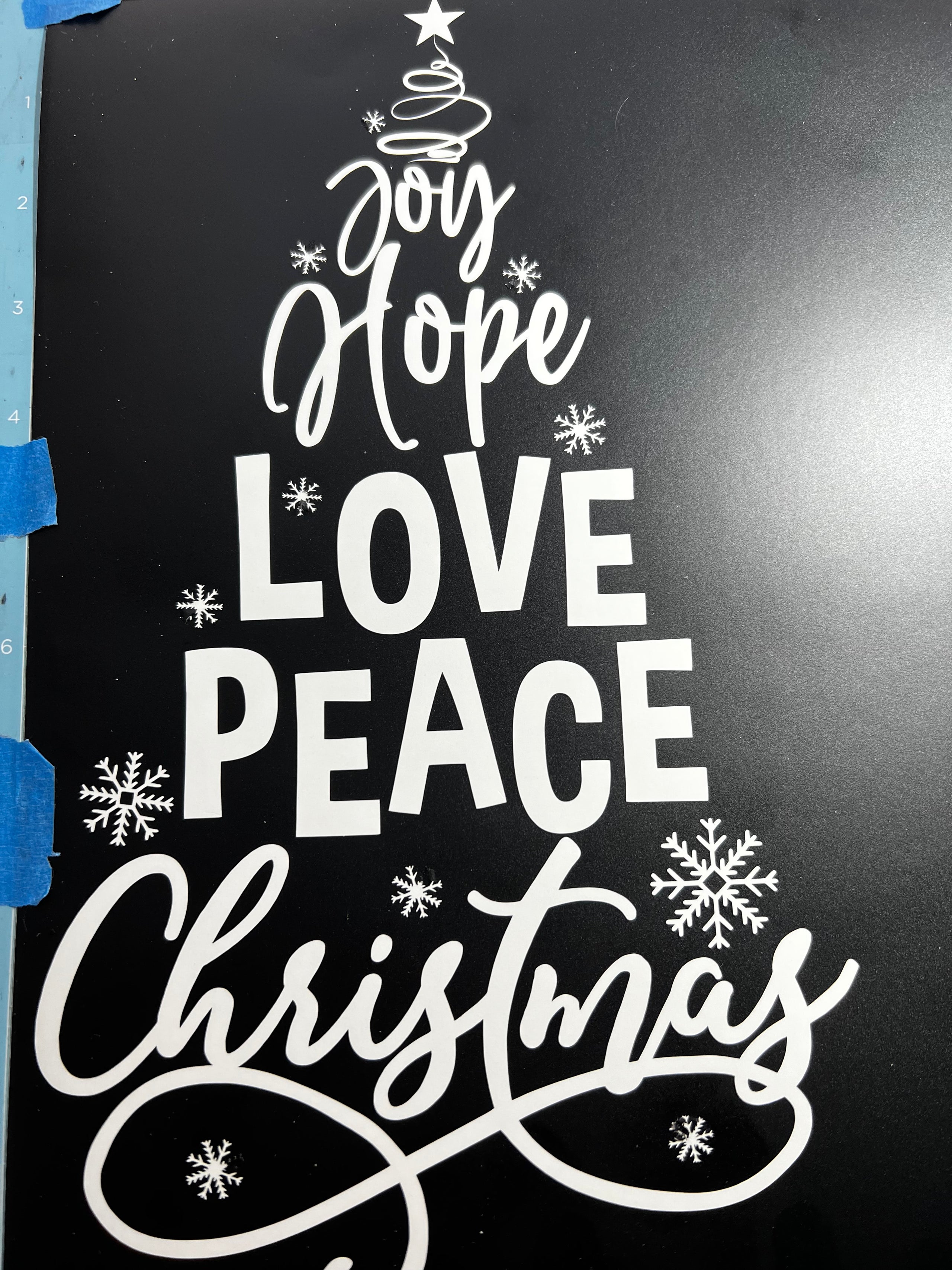 Christmas Tree Stencil - Joy, Hope, Love, Peace Christmas | Deborah ...