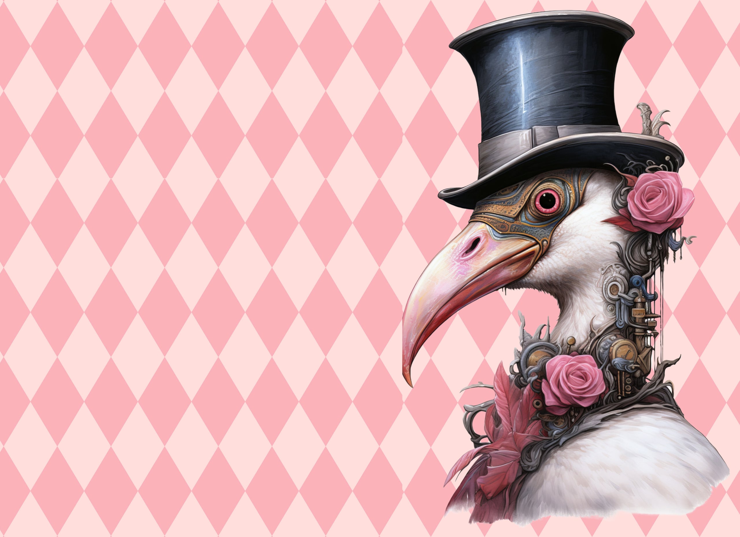 Steampunk Flamingo and Harlequin Combo - Deborah Bucher Designs ...